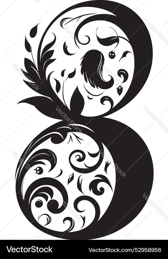 Geometric elegance precision letter 8 font design Vector Image