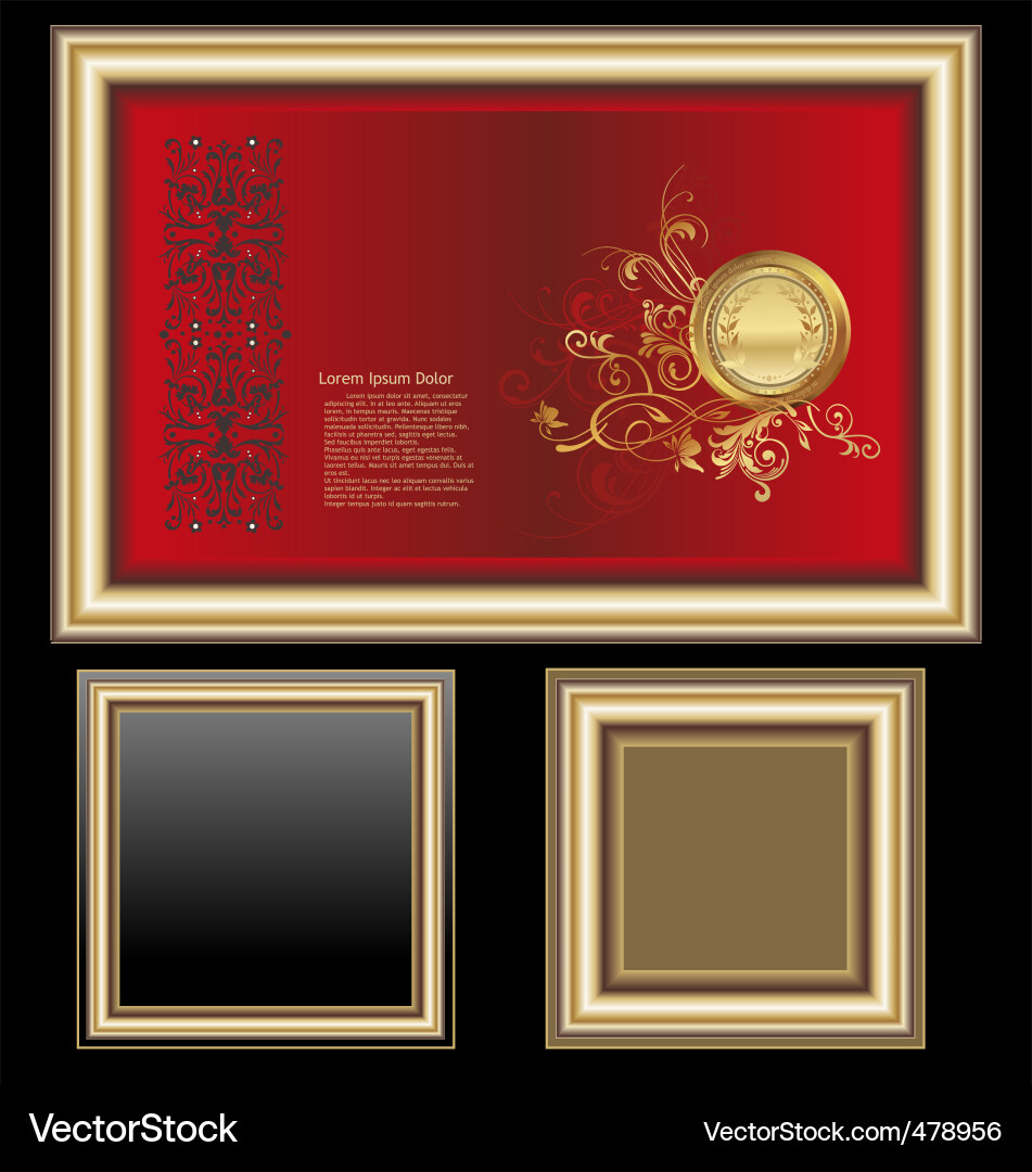 Golden frames Royalty Free Vector Image - VectorStock