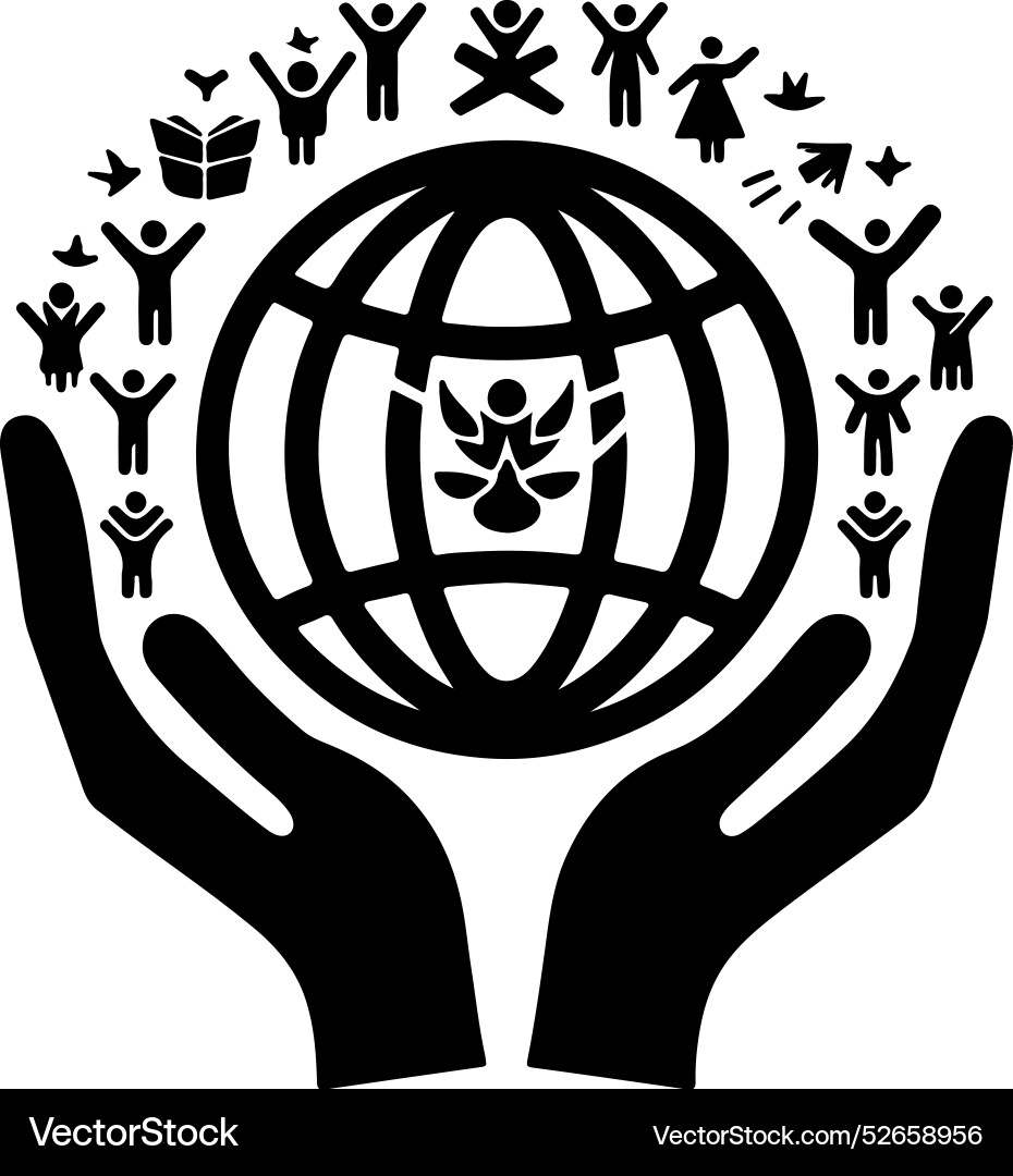 Inspiring world humanitarian logos with silhouette