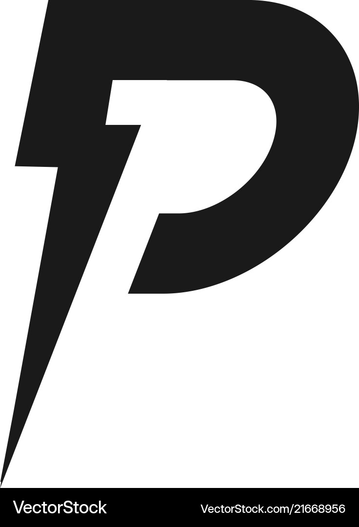 Letter p and lightning bolt logo design template Vector Image