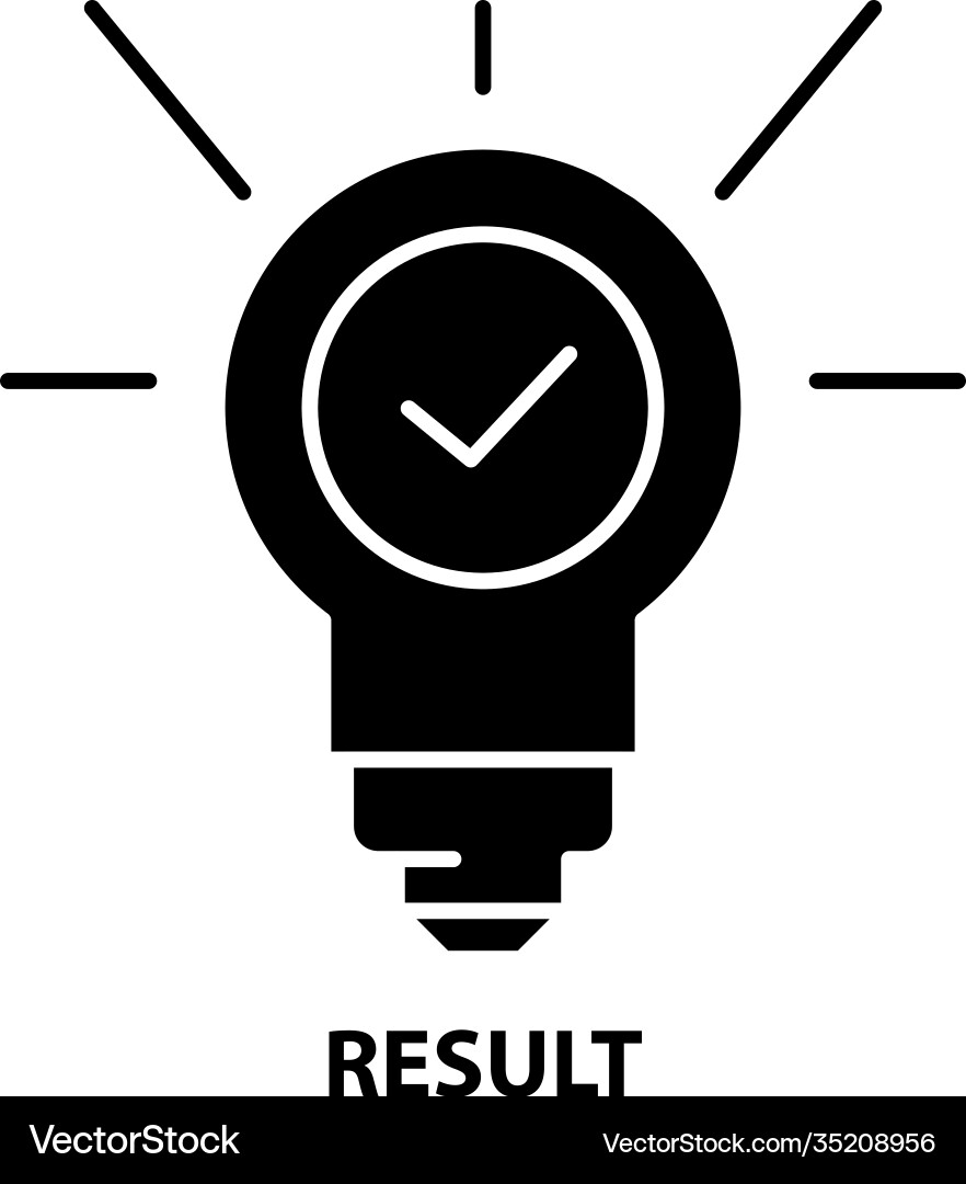 Result icon black sign with editable Royalty Free Vector
