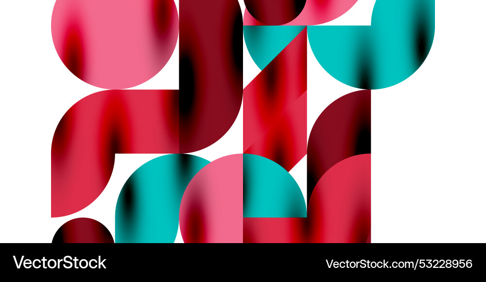 Tech minimal circular shapes geometric art Vector Image