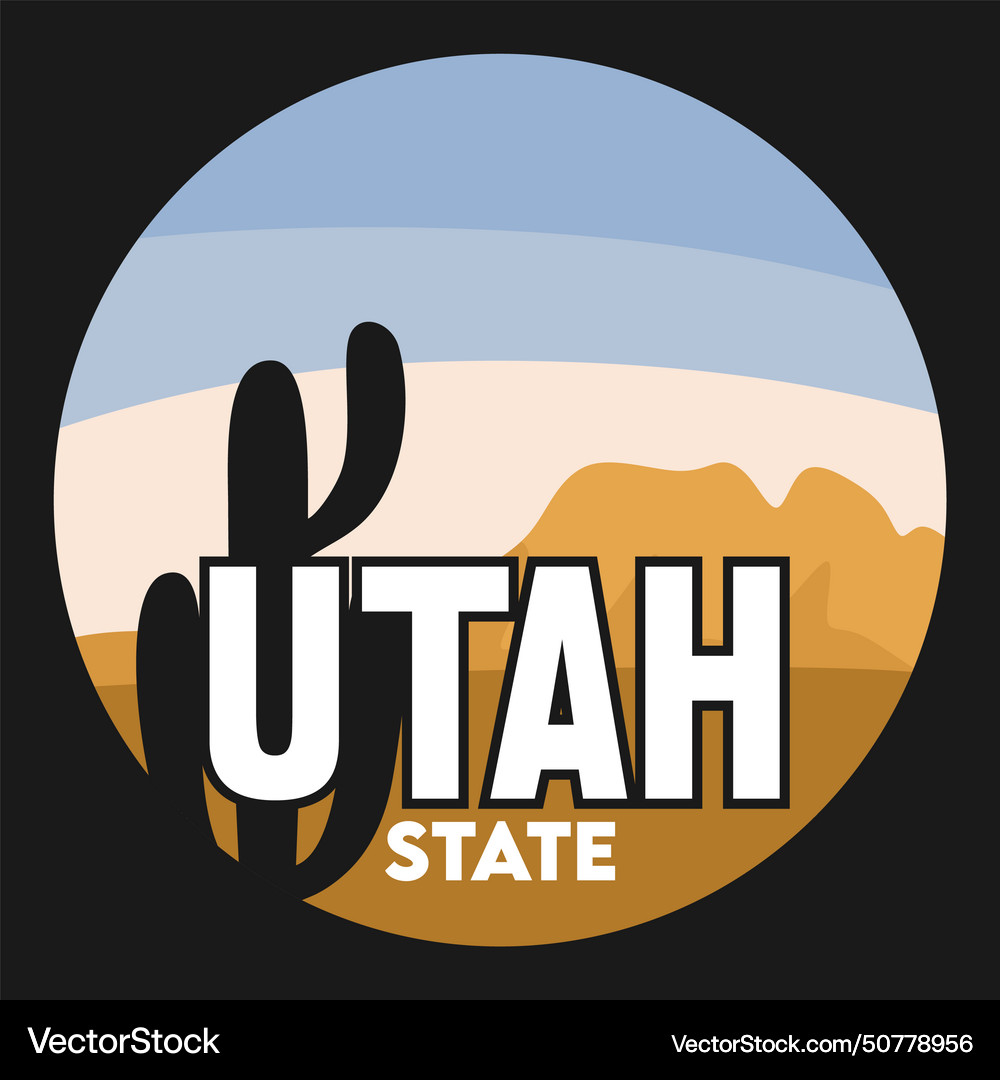 Utah state with beautiful view Royalty Free Vector Image