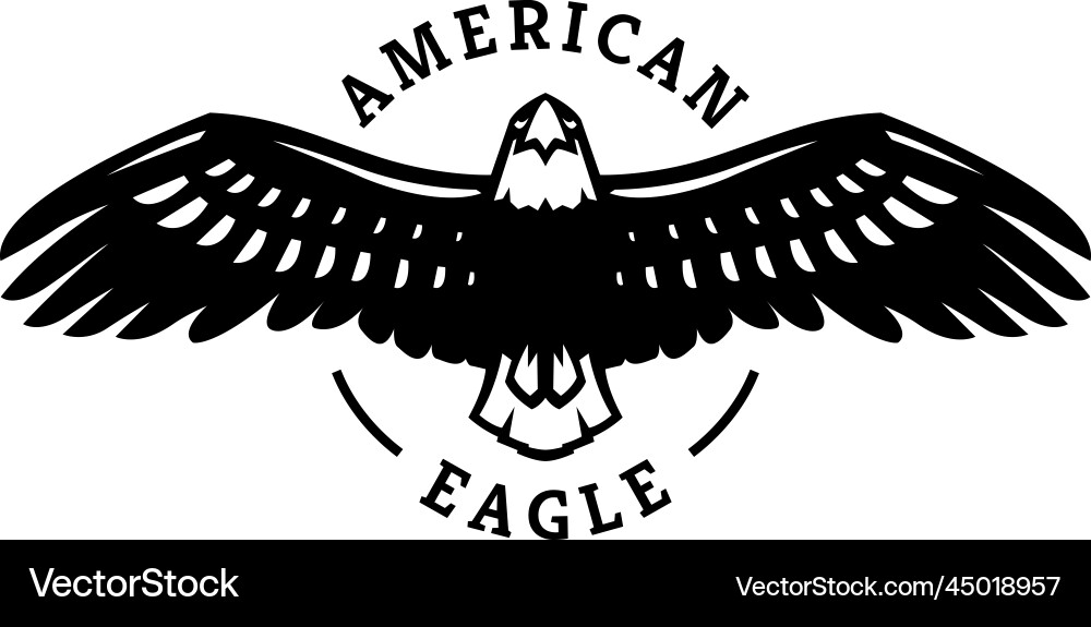 American eagle in flight logo symbol Royalty Free Vector