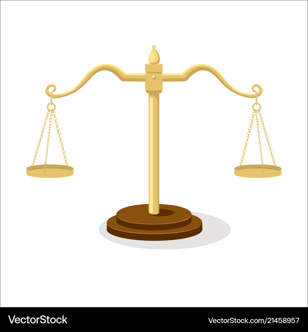 Equilibrium scales cartoon Royalty Free Vector Image