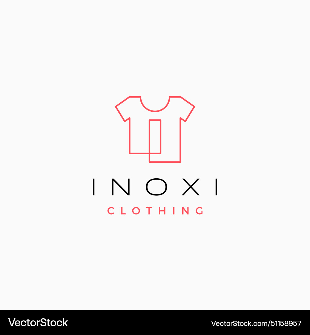 I letter tee tshirt apparel clothing monogram Vector Image