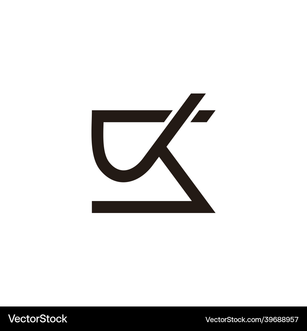 Letter sk simple overlapping line logo Royalty Free Vector