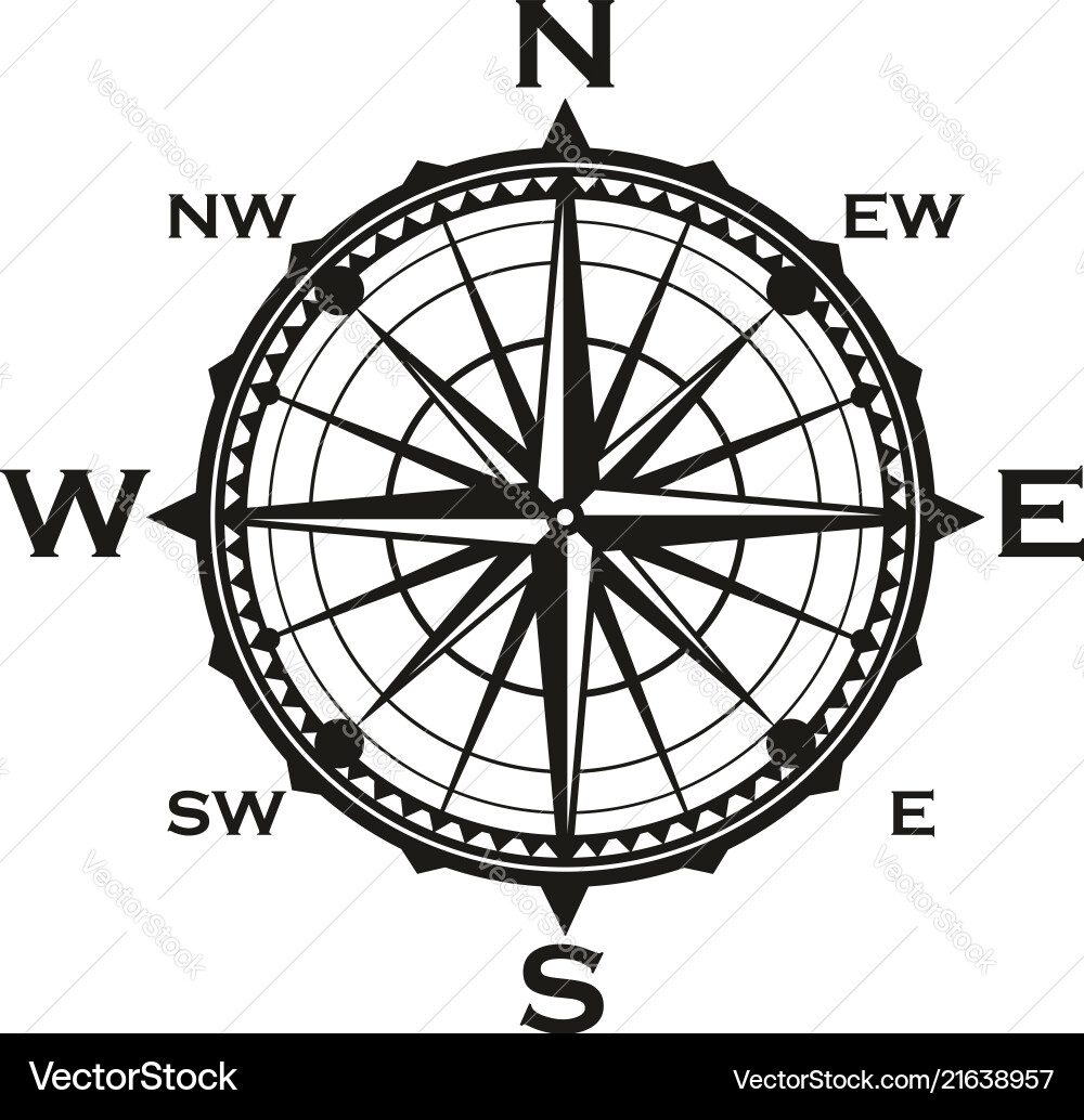 Nautical Compass Rose Icon Royalty Free Vector Image