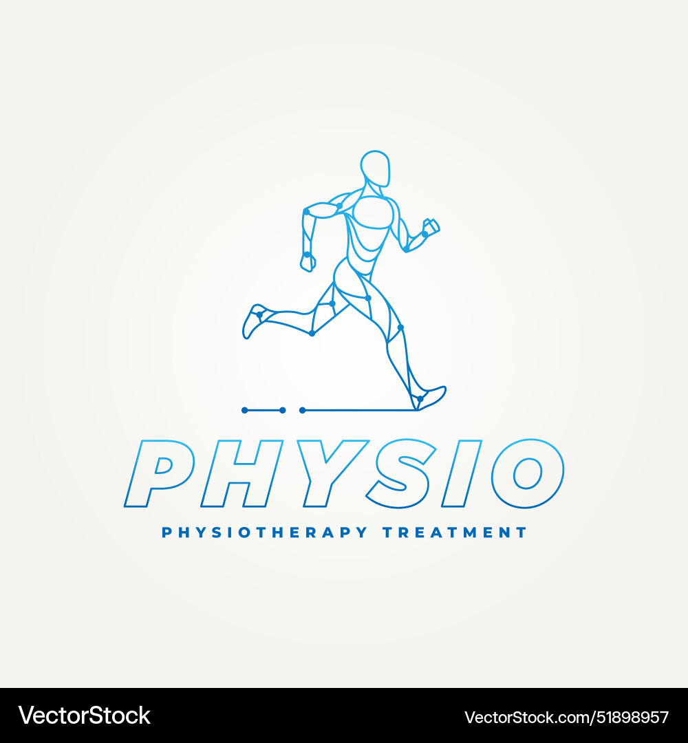 Physiotherapy treatment with people running logo Vector Image