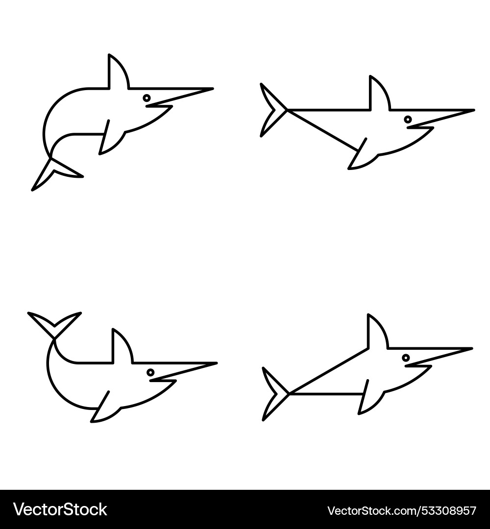 Set of swordfish logo Royalty Free Vector Image