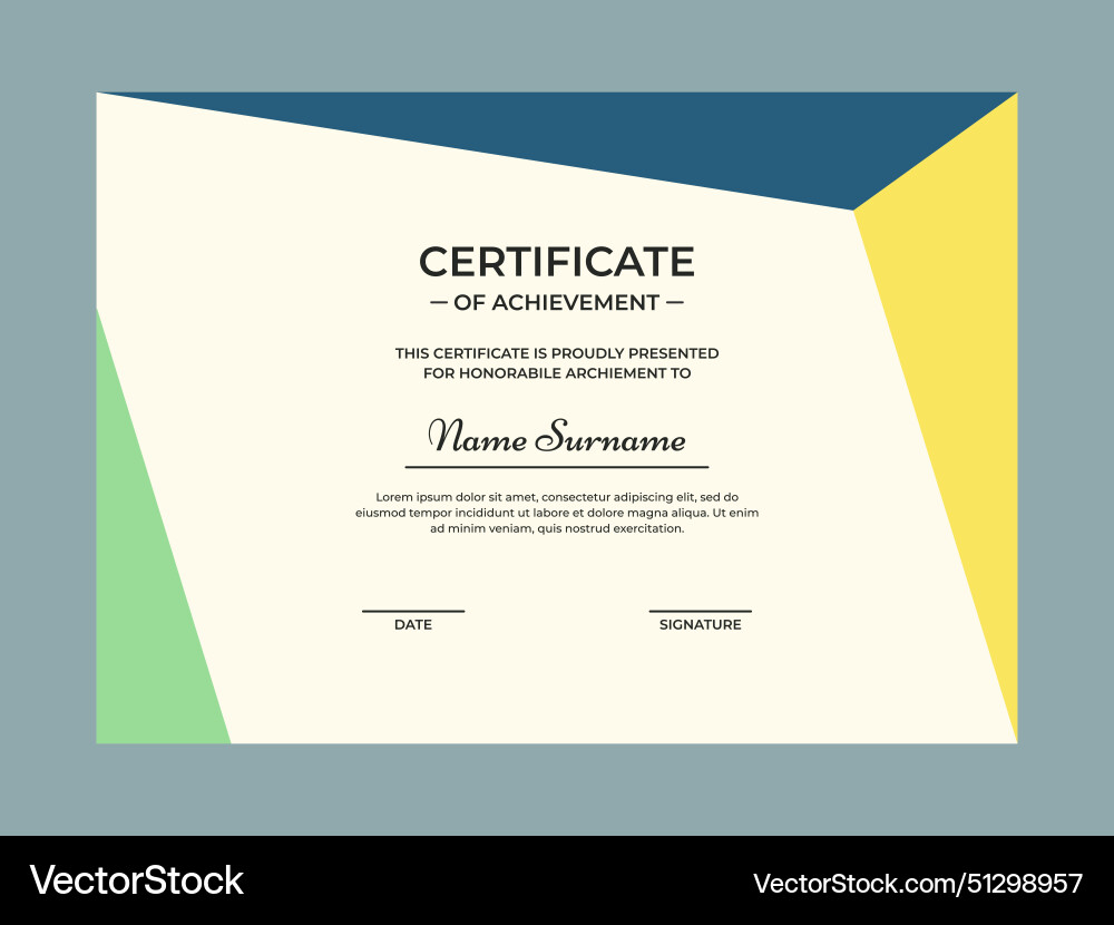 Simple elegant certificate template design Vector Image