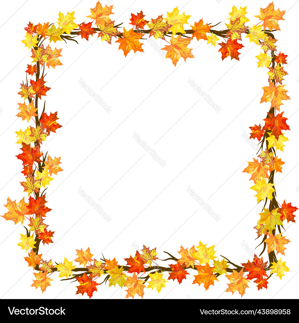Autumn Maple Leaf Frame Royalty Free Vector Image