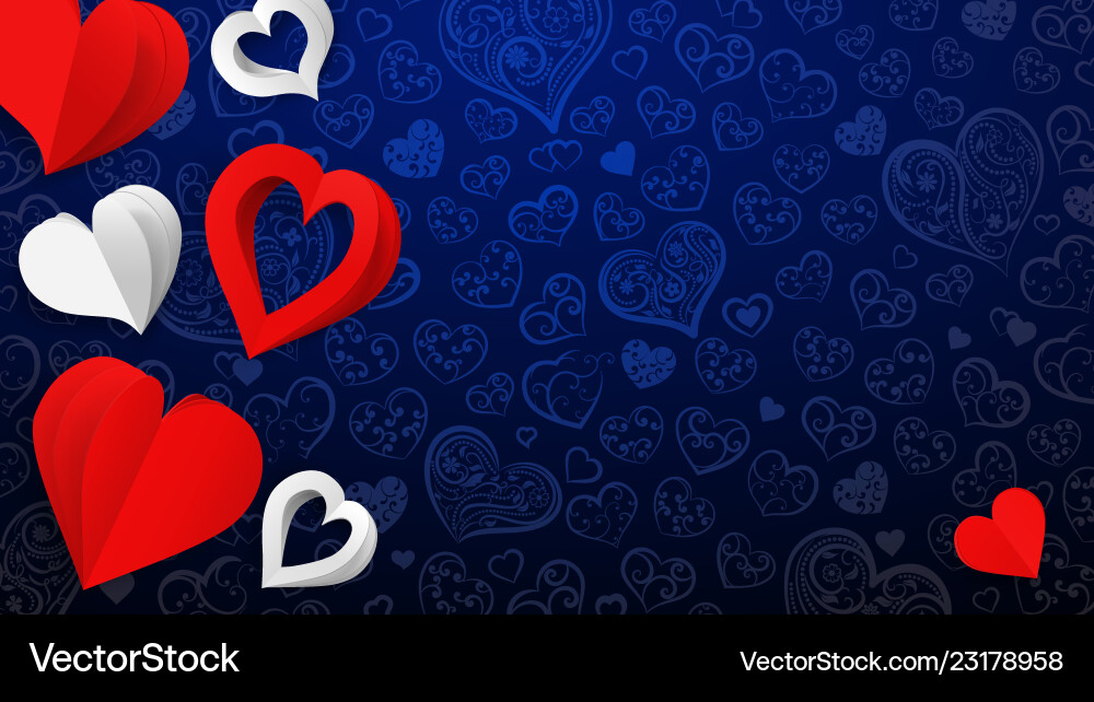 Background with paper hearts Royalty Free Vector Image