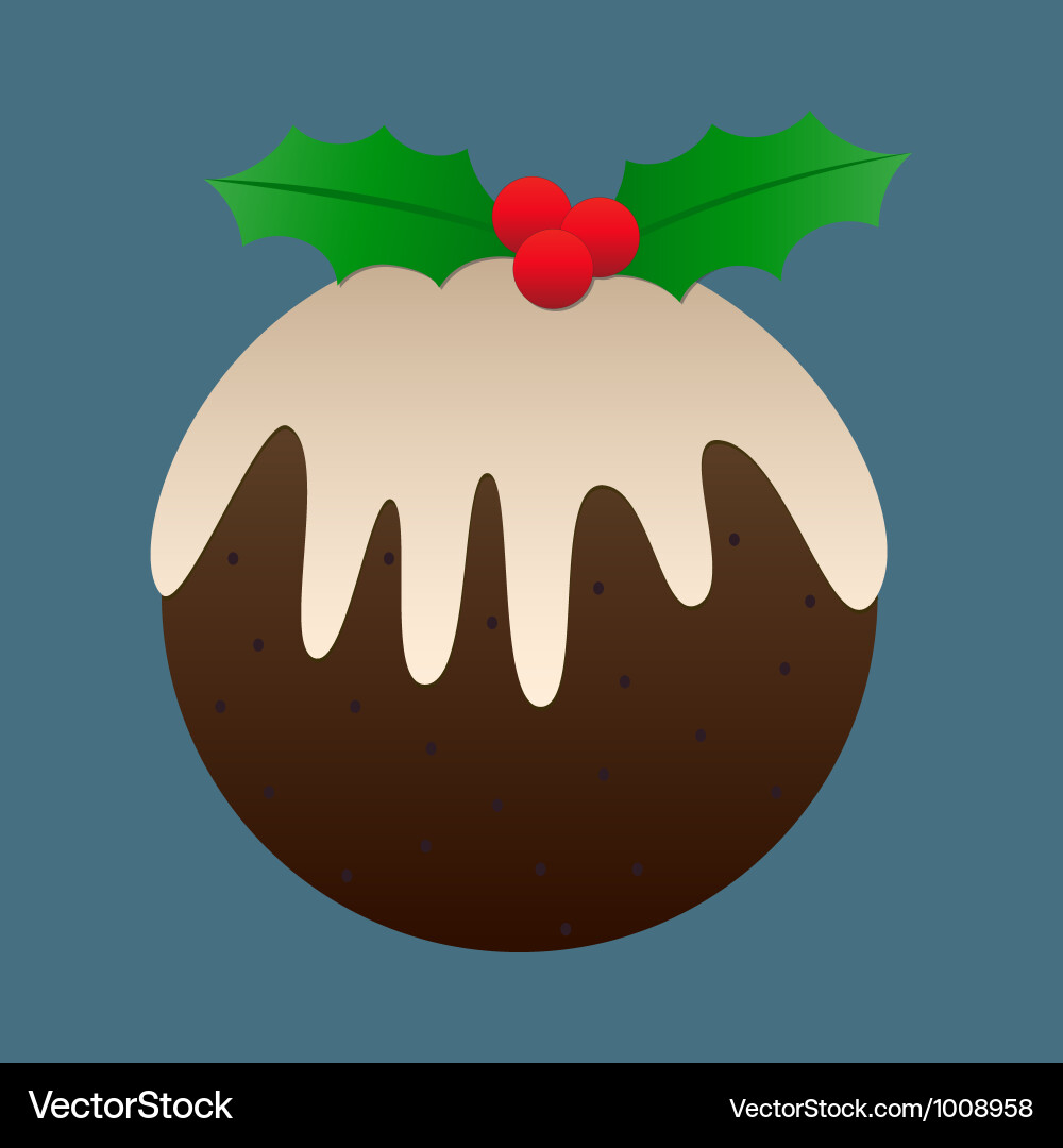 Christmas plum pudding Royalty Free Vector Image