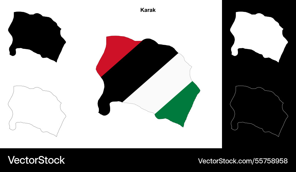 Karak outline map Royalty Free Vector Image - VectorStock