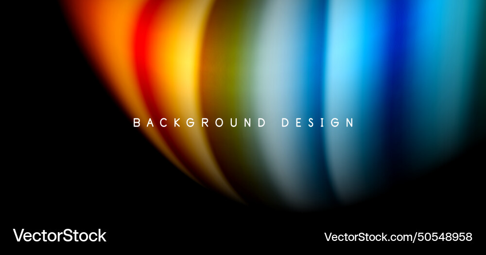 Rainbow color wave lines on black techno Vector Image