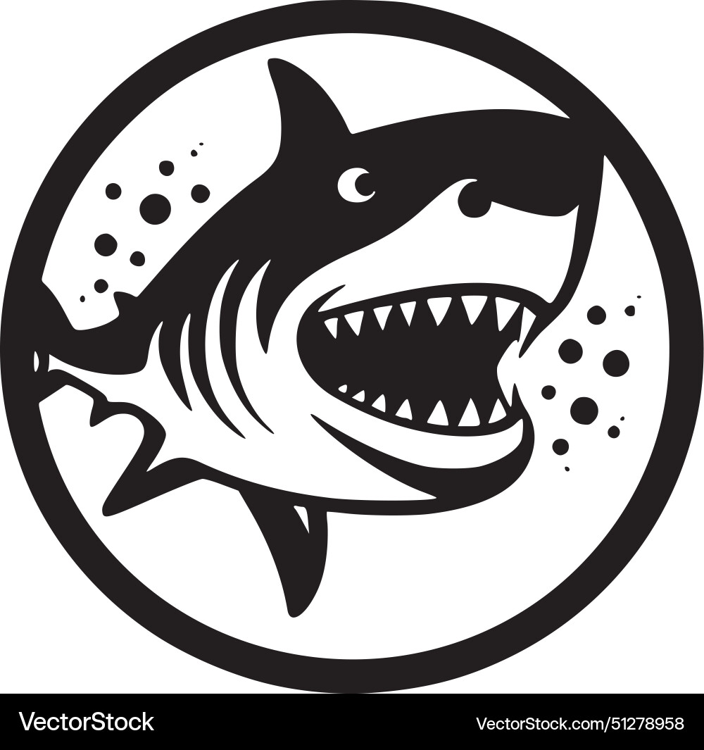 Hai - schwarz und weiß Lizenzfreies Vektorbild