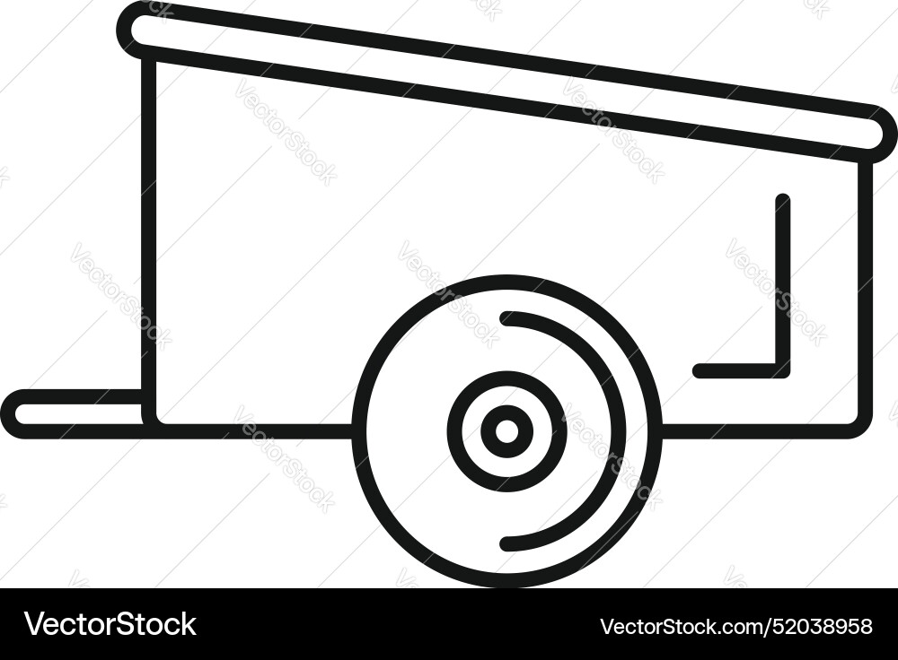 Small covered trailer for carrying loads with one Vector Image