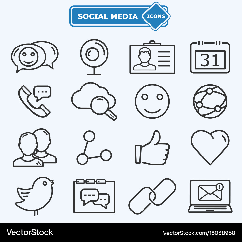 Social Media Icons - Netzwerk & Verbindung Vektorbild