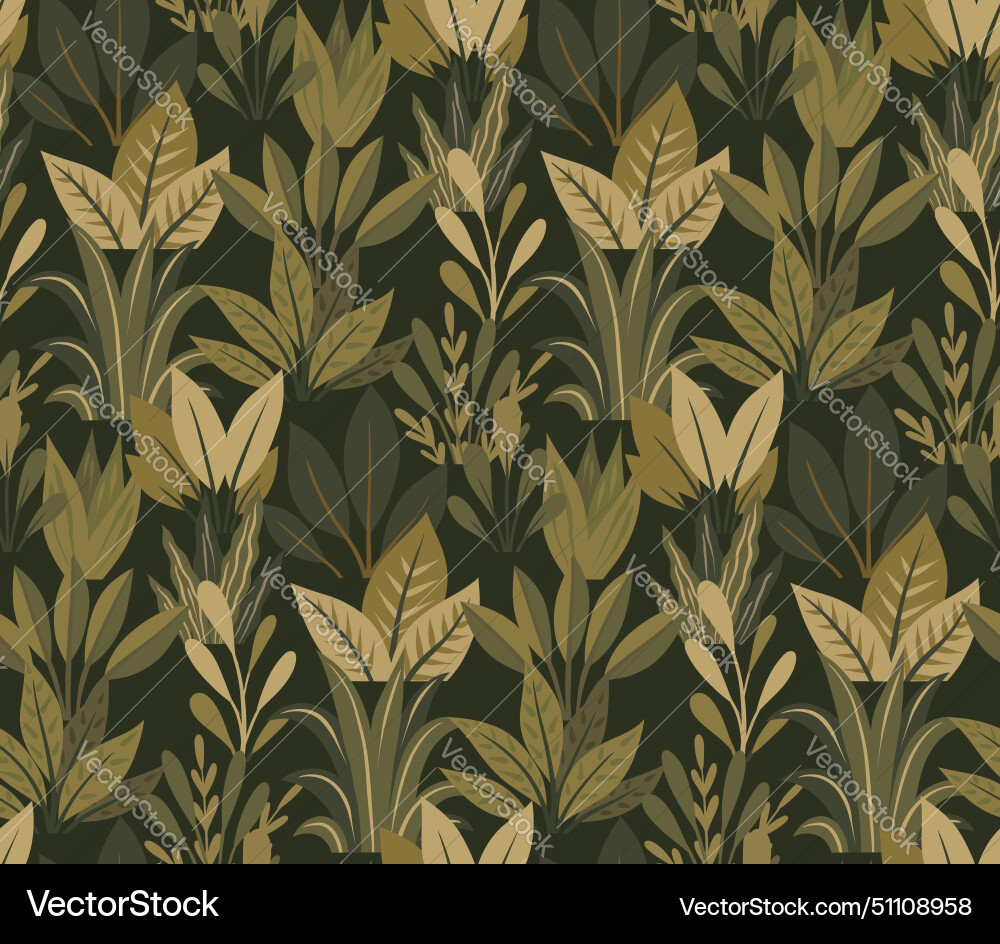 Surface design with flat hand drawn bushes Vector Image