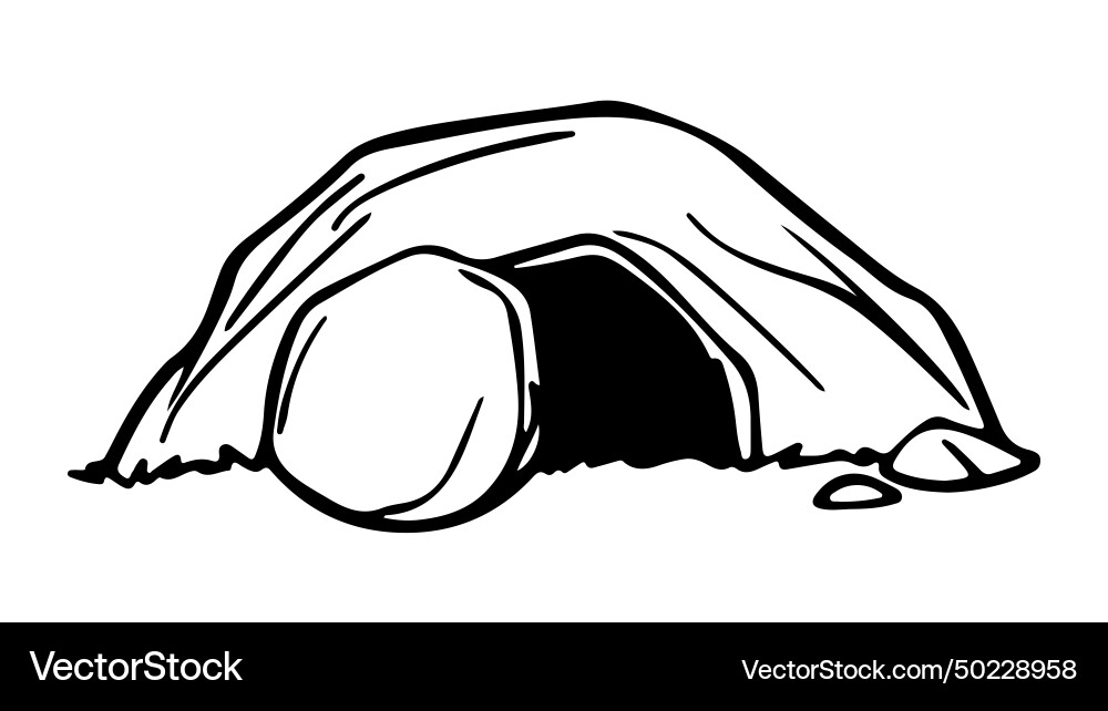 Tomb easter of opened empty cave Royalty Free Vector Image