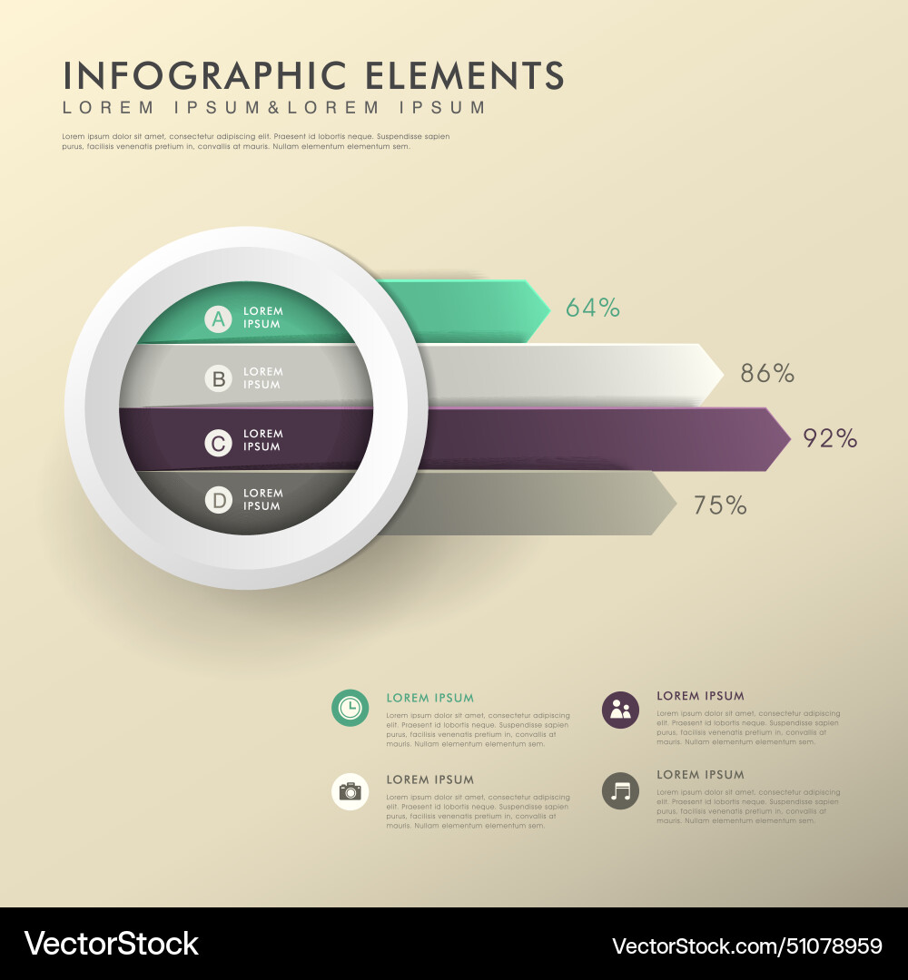 Abstract bar chart infographics Royalty Free Vector Image