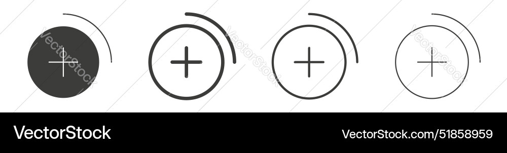 Addition and create icon set summing button Vector Image