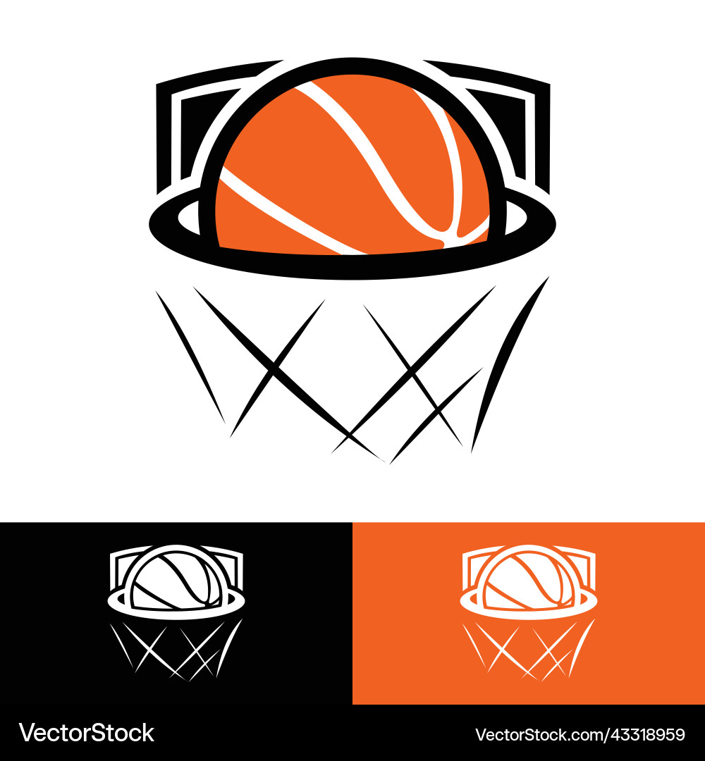 Basketball logo design Royalty Free Vector Image