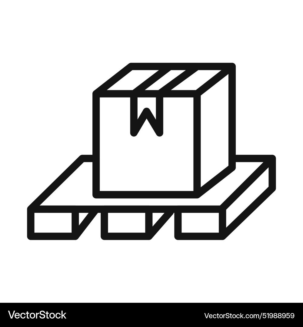 Box on a pallet icon mark in filled style Vector Image
