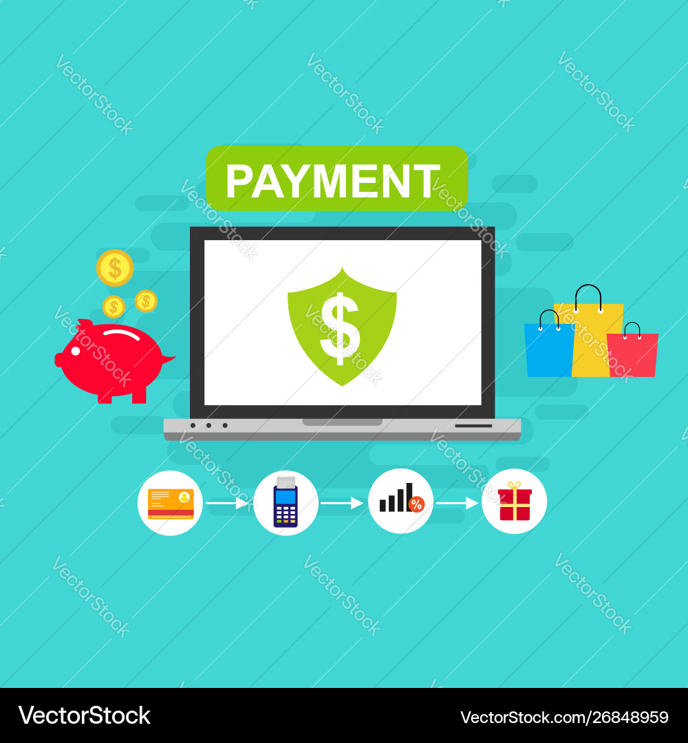 Concept online and mobile payments for web page Vector Image