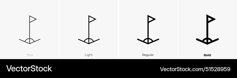 Football flag icon thin light regular and bold Vector Image