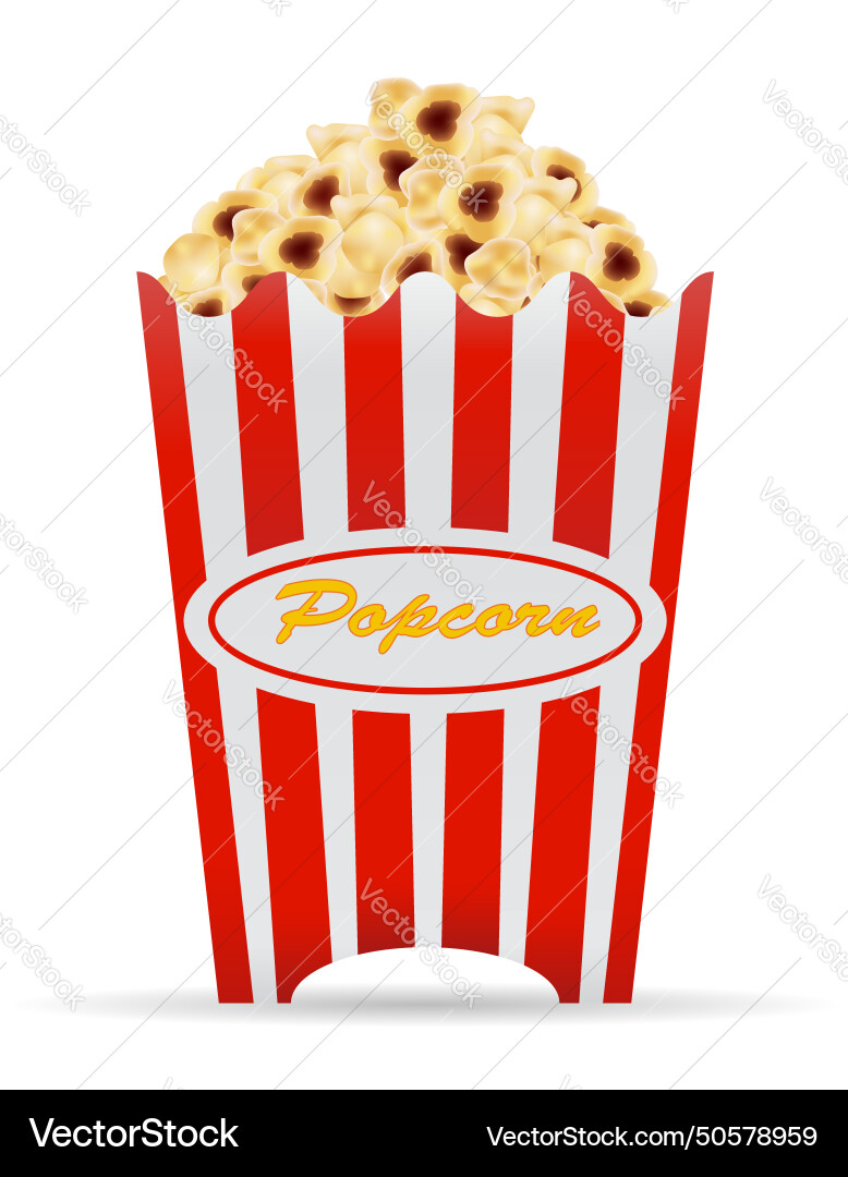 Popcorn packaging sweet snack Royalty Free Vector Image