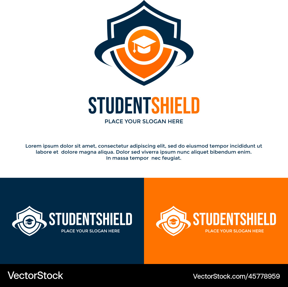 Student shield logo template Royalty Free Vector Image