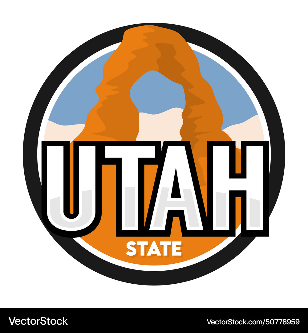 Utah state with beautiful view Royalty Free Vector Image