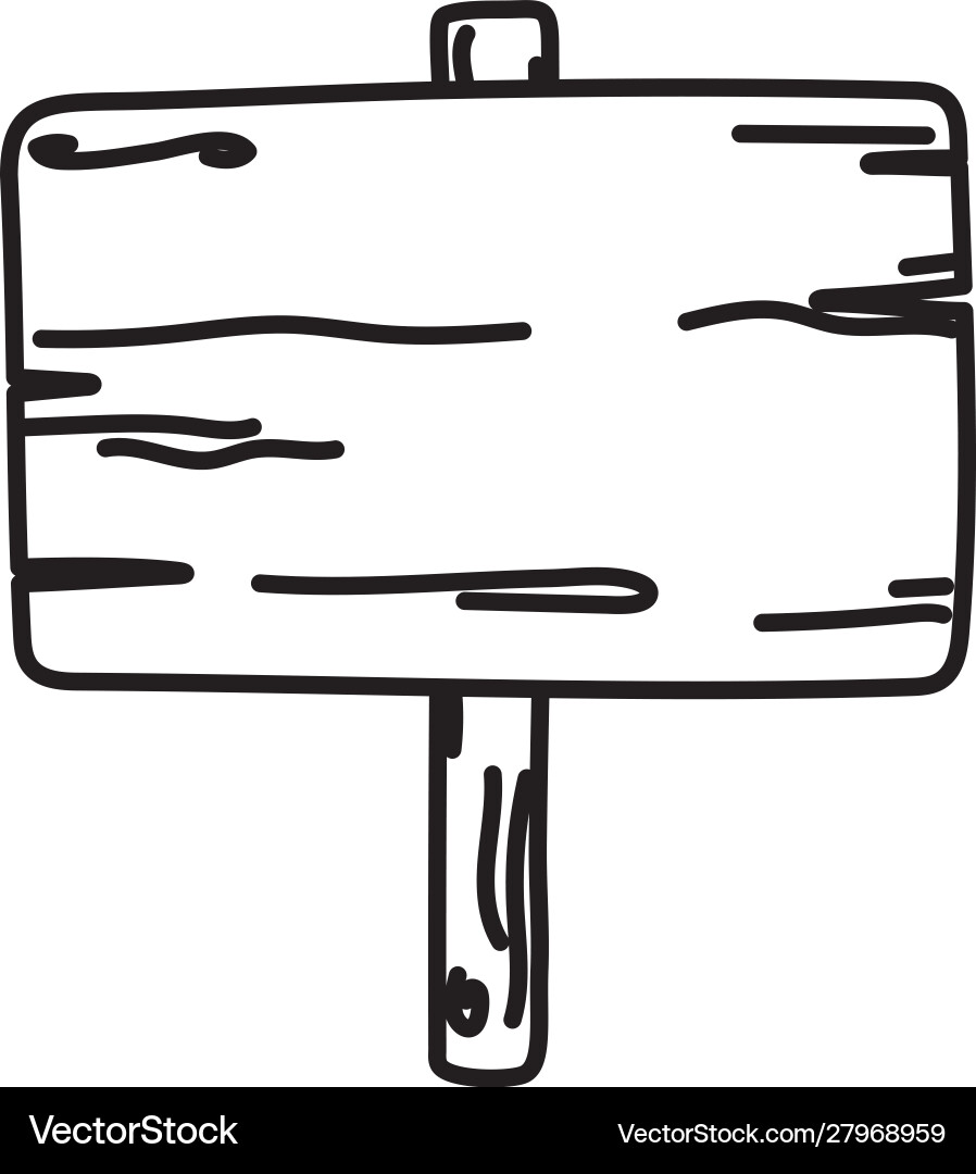 Wooden sign board empty icon on white background Vector Image