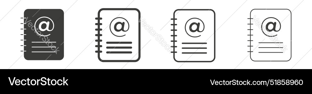 Address book icon set email Royalty Free Vector Image