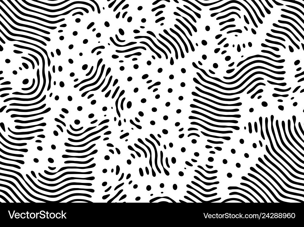 Diffusion reaction seamless pattern black Vector Image