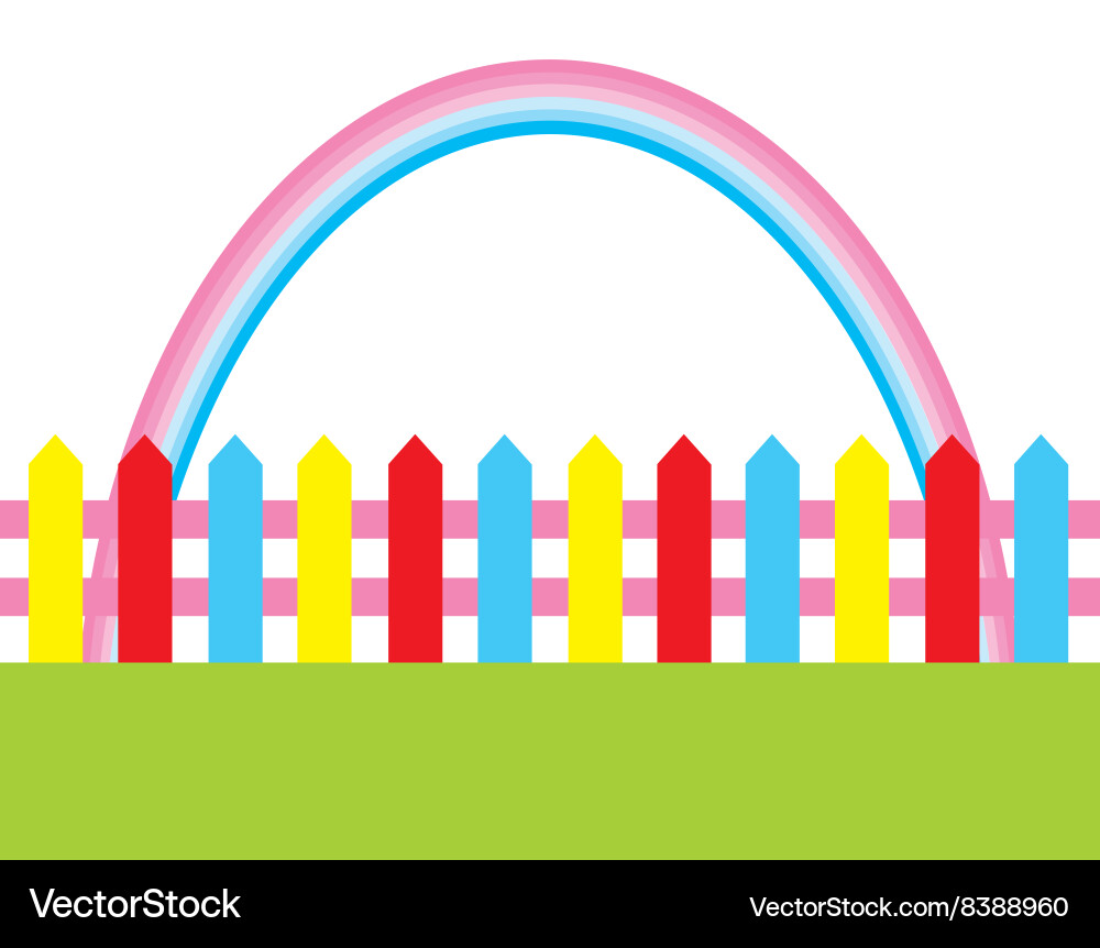 Fence rainbow Royalty Free Vector Image - VectorStock