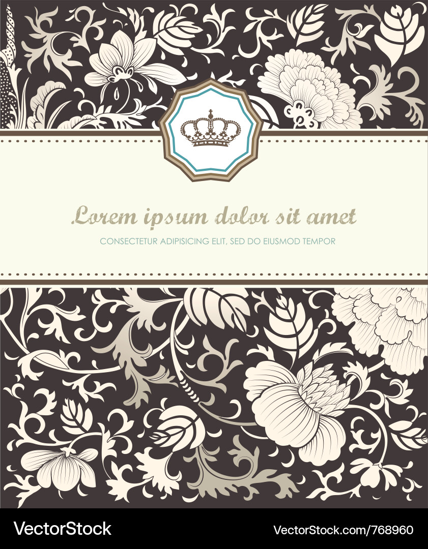 Floral Pattern Card Royalty Free Vector Image - VectorStock