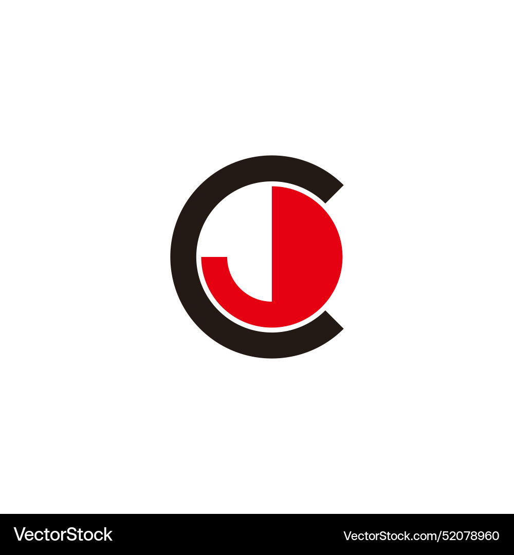 Letter cd round geometric circle logo Royalty Free Vector