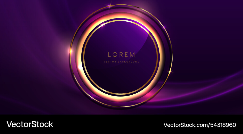 Luxury Dark Purple Glowing Circle Background Vector Image