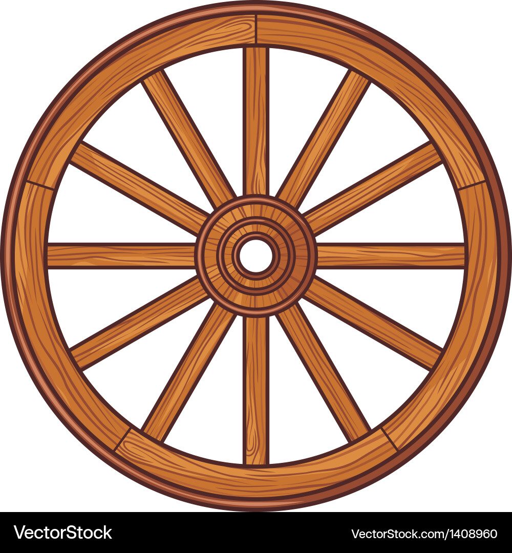Old wooden wheel Royalty Free Vector Image - VectorStock