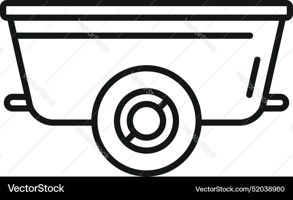 One wheel utility trailer icon showing cargo Vector Image