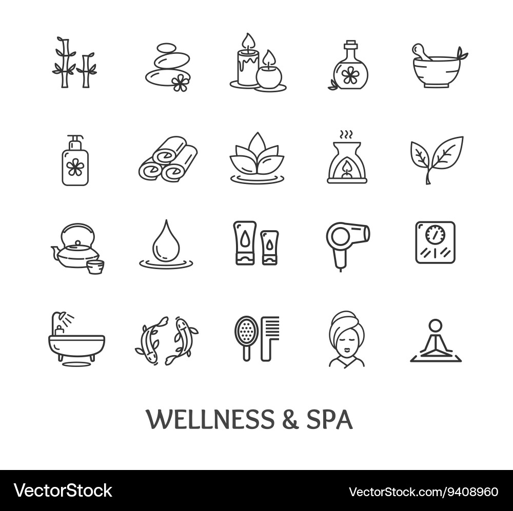 Spa icon set Royalty Free Vector Image - VectorStock