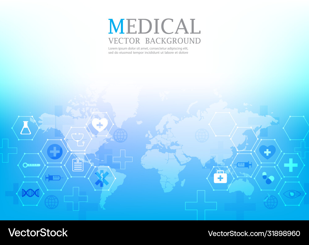 World communication medical wallpaper design Vector Image