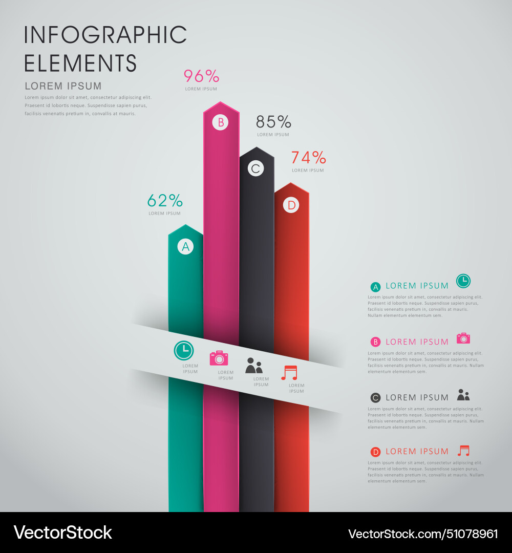 Abstract bar chart infographics Royalty Free Vector Image