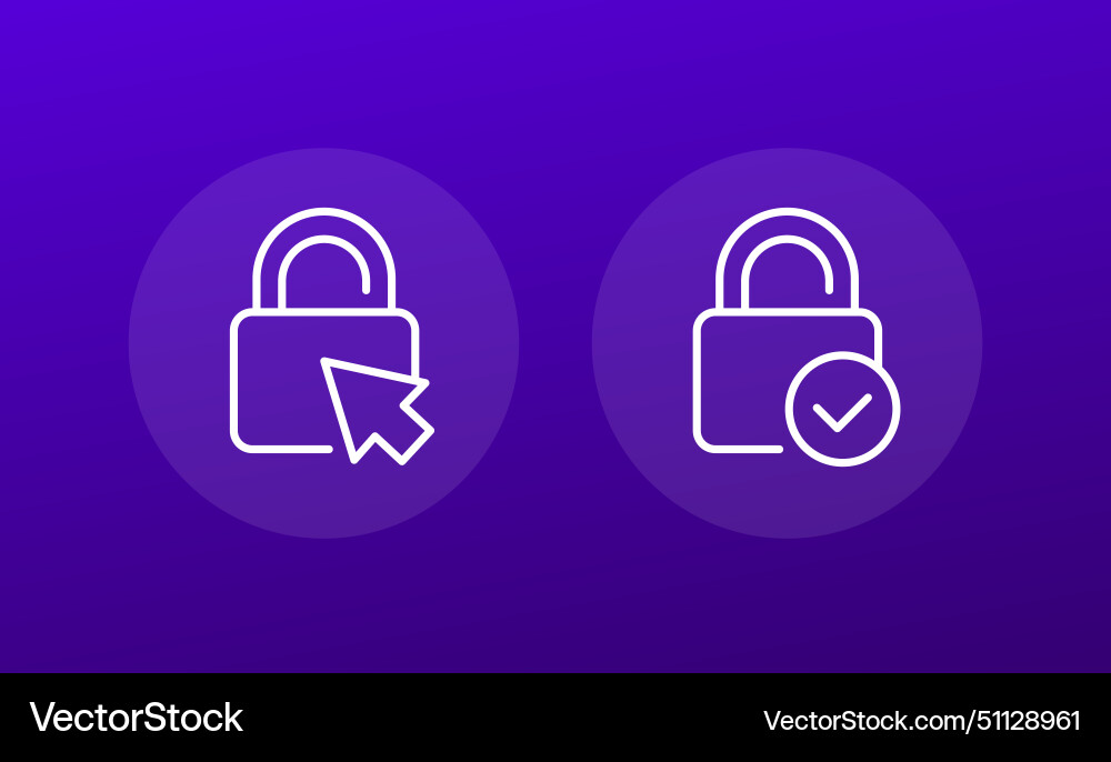 Access line icons with a lock Royalty Free Vector Image