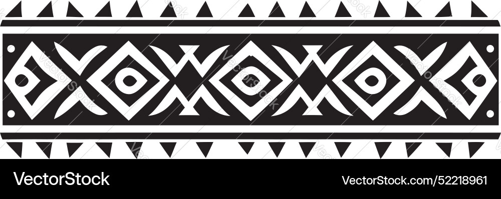 Ancestral patterns ethnic style emblem in black Vector Image