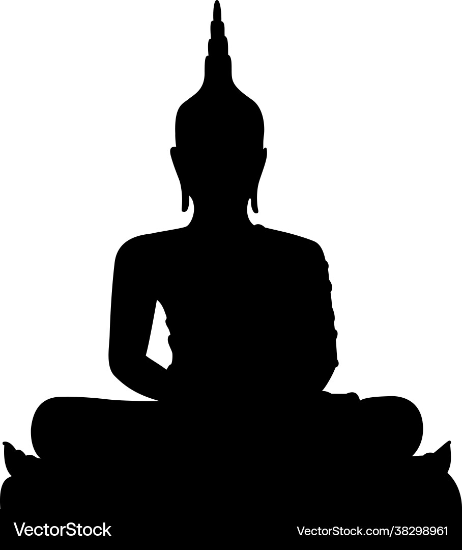 Buddha statue icon buddhism hindu temple Vector Image