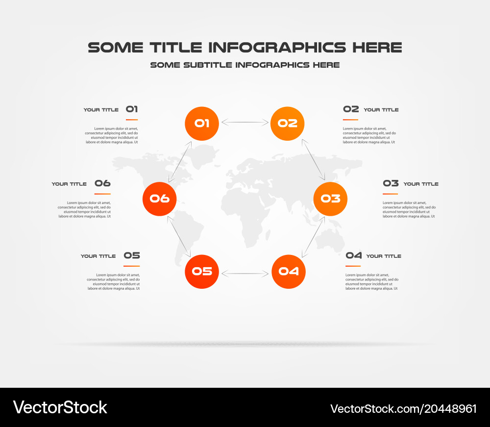 Circle infographics with world map element Vector Image